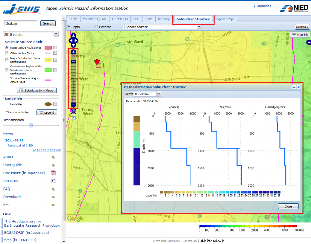 Using J-SHIS Maps | J-SHIS