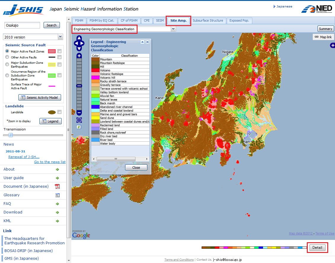 Using J-SHIS Maps | J-SHIS